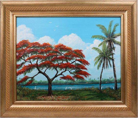 Carol Ann Knapp | POINCIANA AND BIRDS | MutualArt