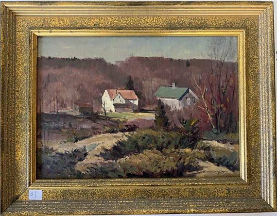 Bernard Corey | Bernard Corey (1914-2000) oil on board landscape with ...