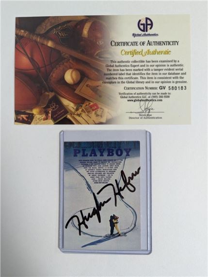 Hugh Hefner | Hugh Hefner Signed Playboy Card (1969) | MutualArt