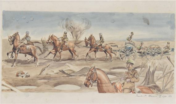 Frank Osborne | - First World War battle scene depicting soldiers on ...