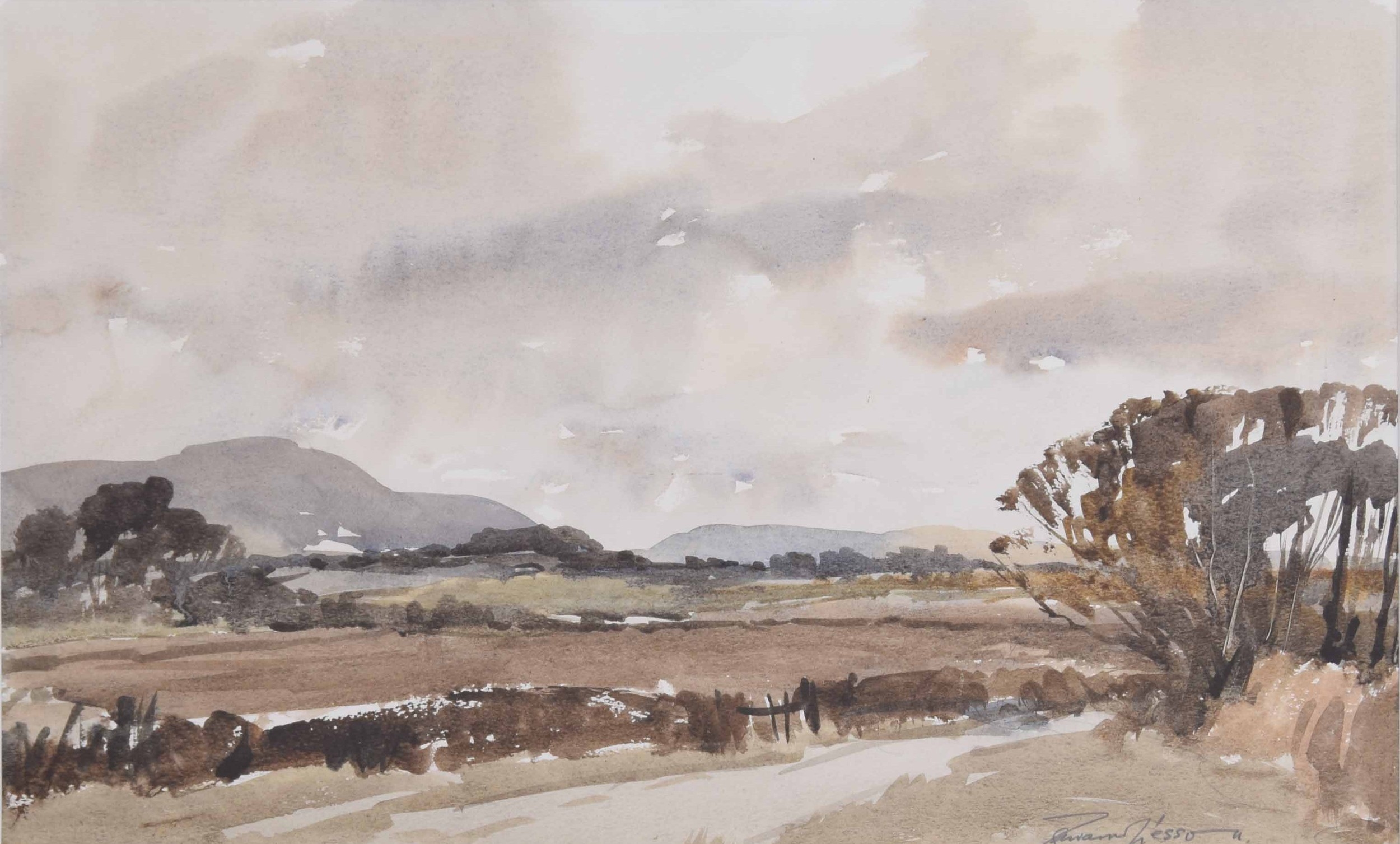 Edward Wesson | - Landscape with trees and hills in the distance ...