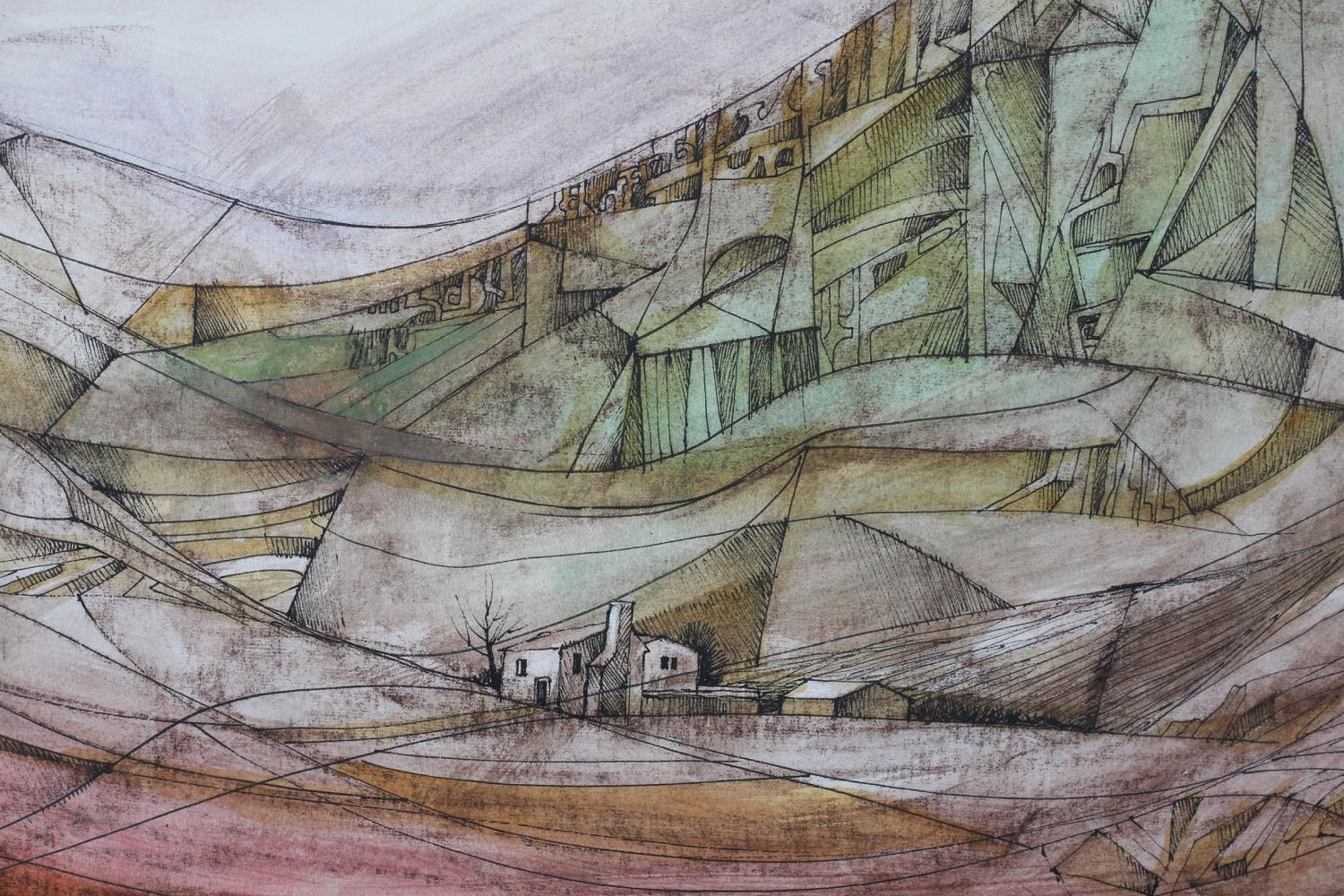 Peter Nuttall | Landscape with farmstead in the valley | MutualArt