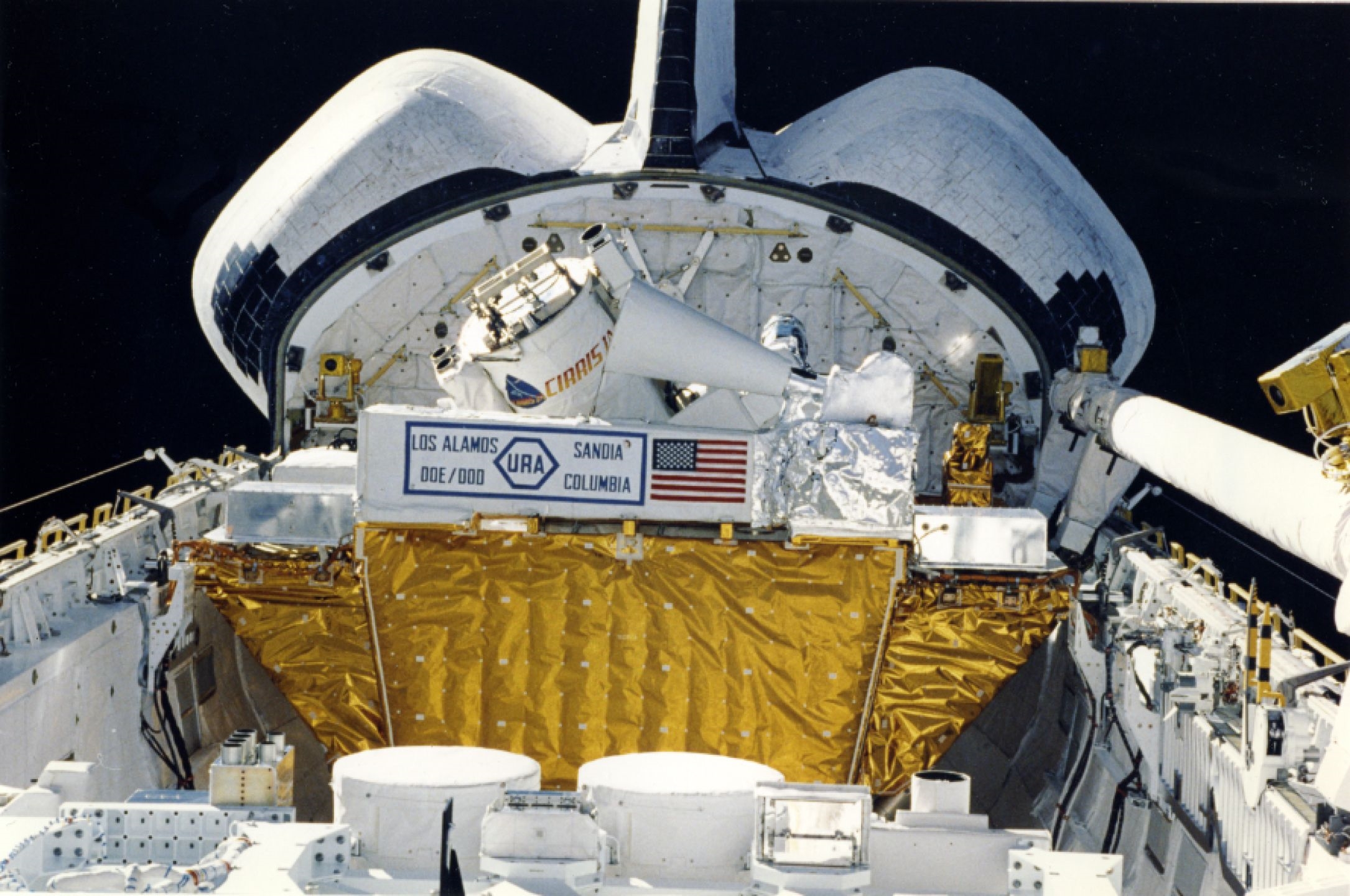 NASA | Nasa. Bottom view of the Space Shuttle's open payload bay in ...