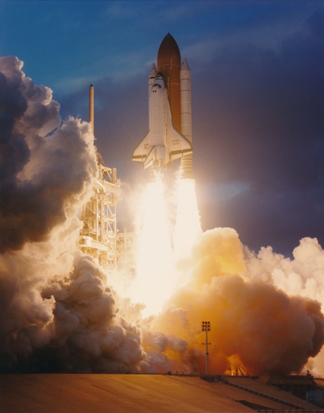 NASA | NASA. Superb takeoff in a deluge of fire and smoke of the space shuttle Atlantis (Mission ...