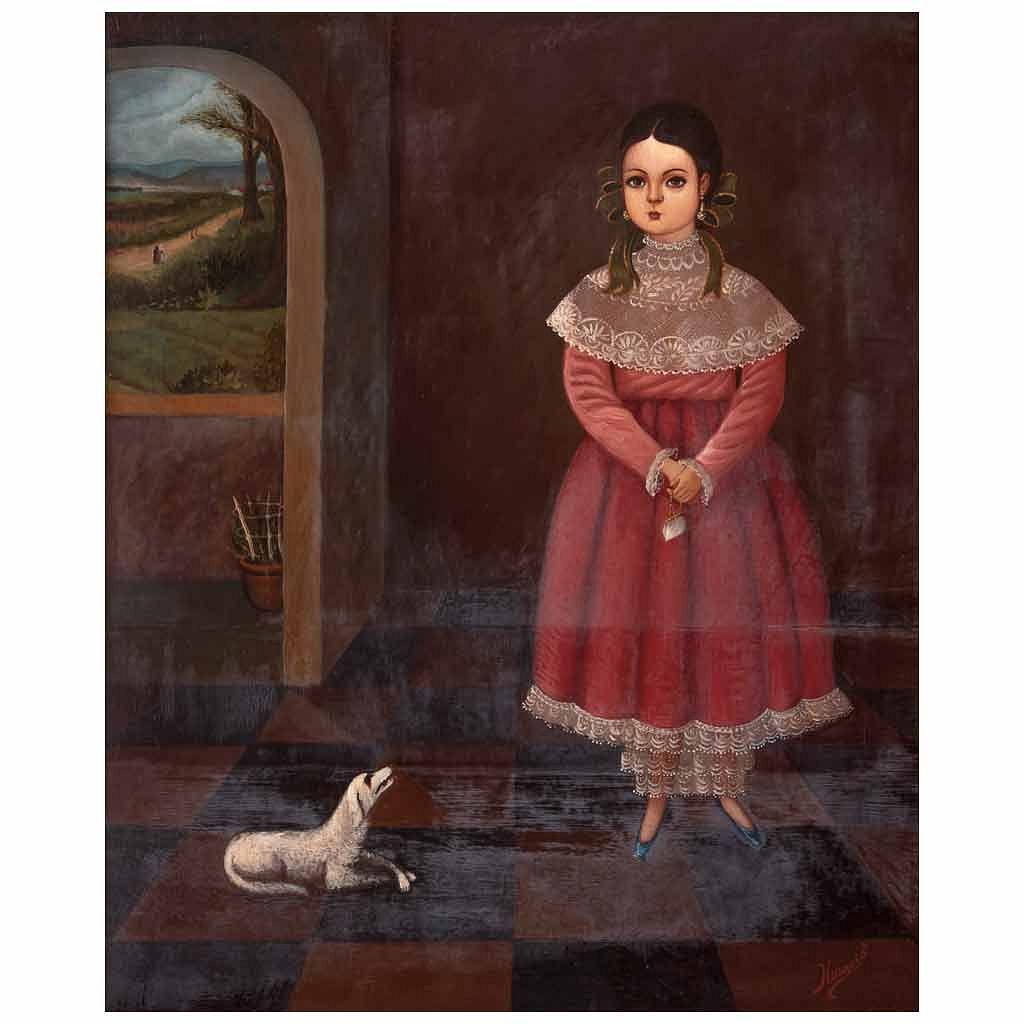 Horacio Rentería Rocha | Niña con bolsita en las manos | MutualArt