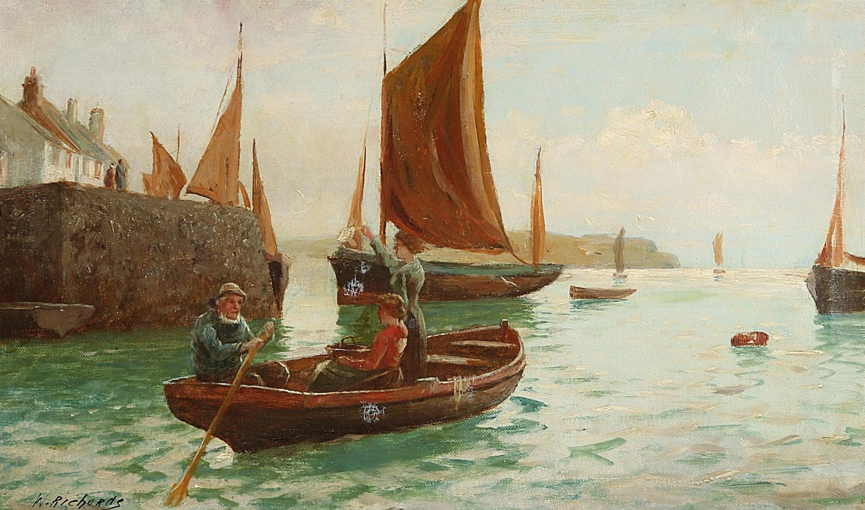 William Richards | Fishermen on the beach | MutualArt