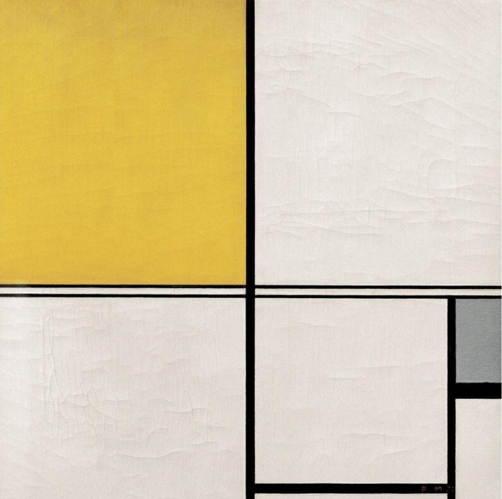 Piet Mondrian | Composition with Double Line and Yellow and Grey ...