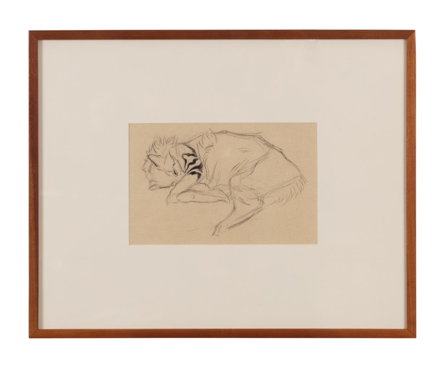 Ferdinand Oger | FERDINAND OGER 'STUDY OF SLEEPING CAT' CHARCOAL (1900 ...