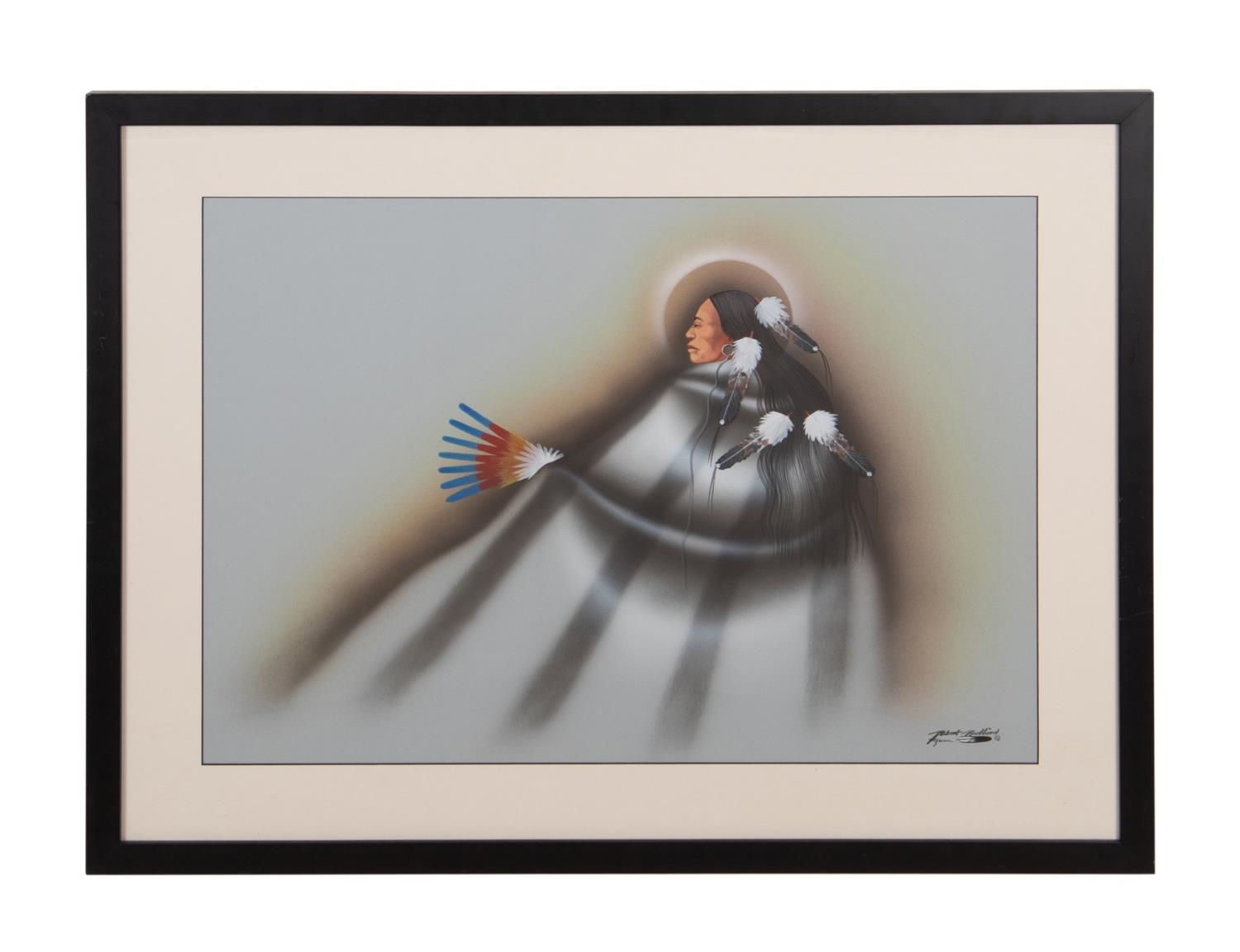 Robert Redbird | 2 ROBERT REDBIRD SR 'INDIAN PAINTINGS' MM ON PAPER ...