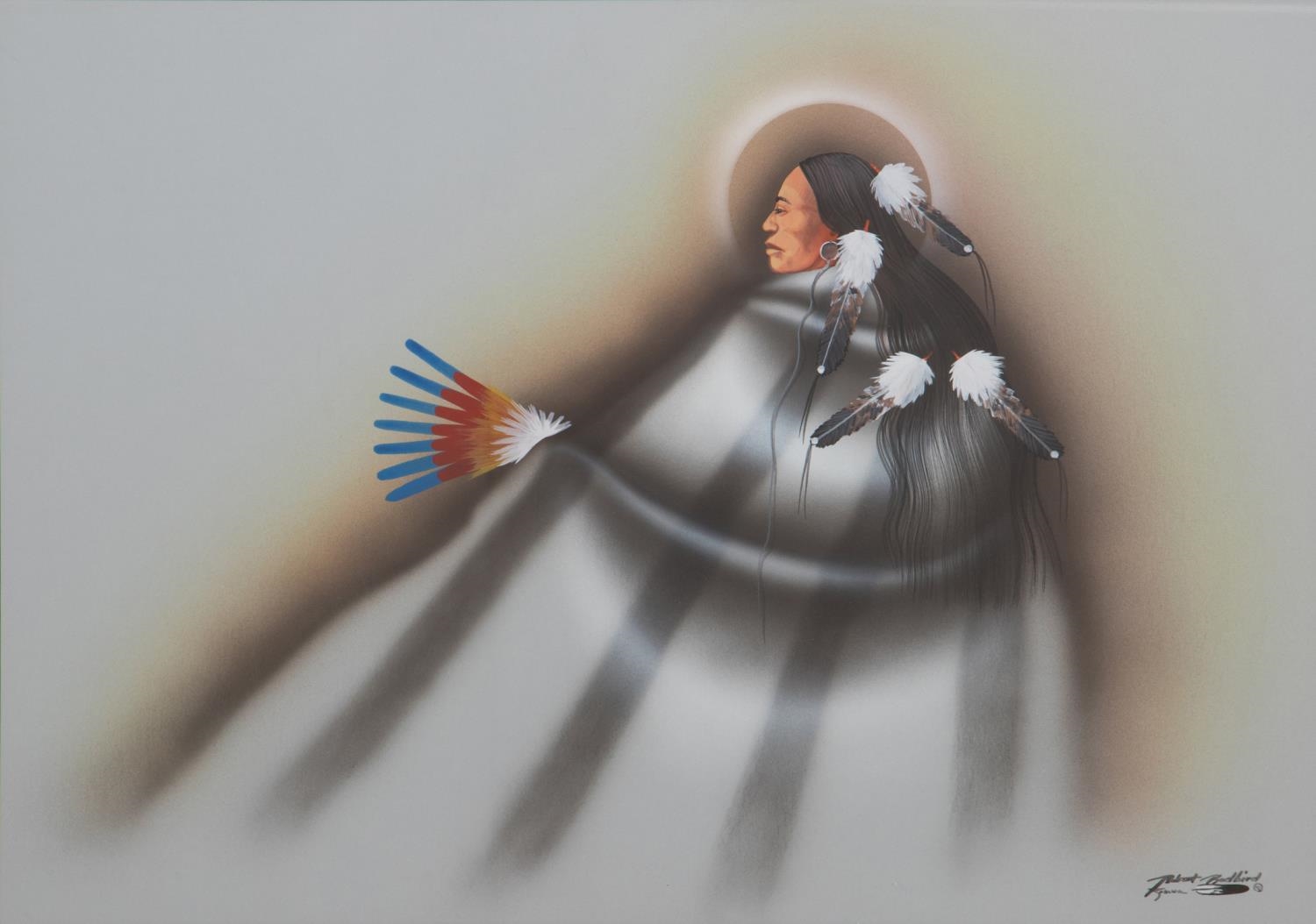 Robert Redbird | 2 ROBERT REDBIRD SR 'INDIAN PAINTINGS' MM ON PAPER ...