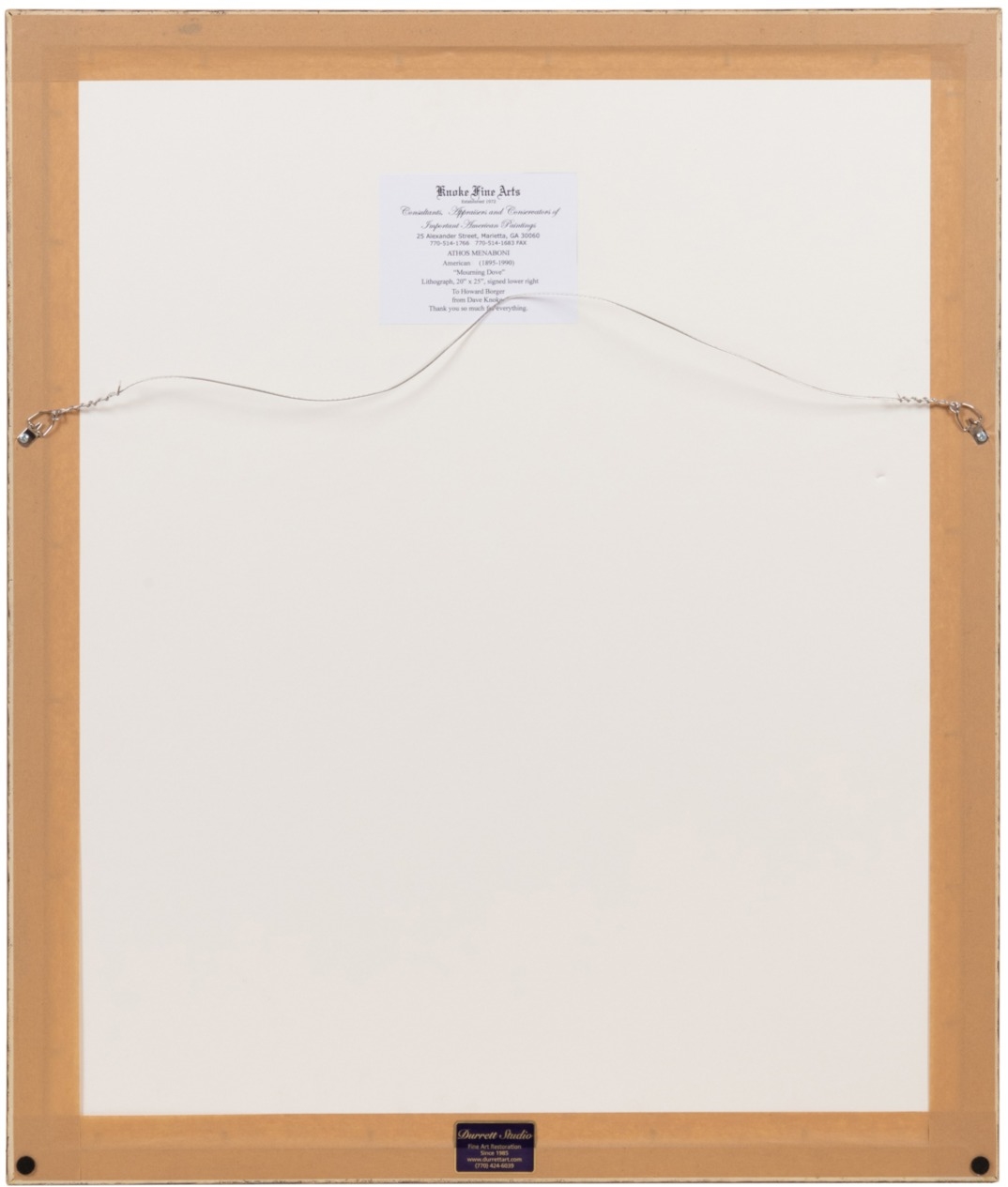 Athos Menaboni | ATHOS MENABONI 'MOURNING DOVE' LITHOGRAPH (1962 ...