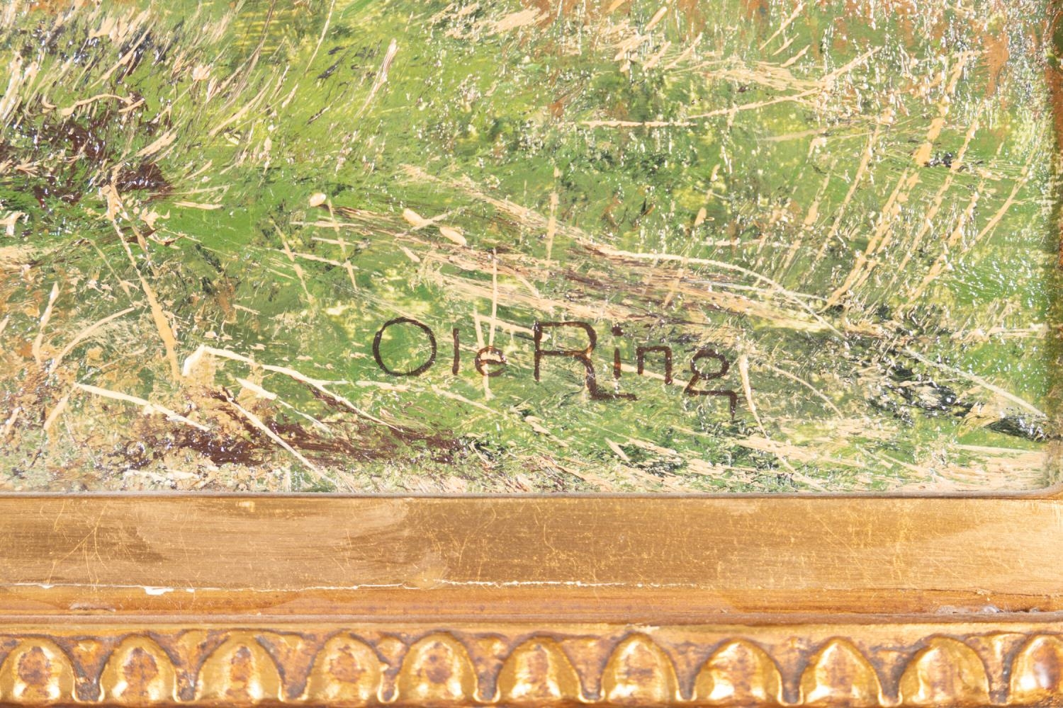 Ole Ring | OLE RING UNTITLED LANDSCAPE W/ FIGURES O/C | MutualArt