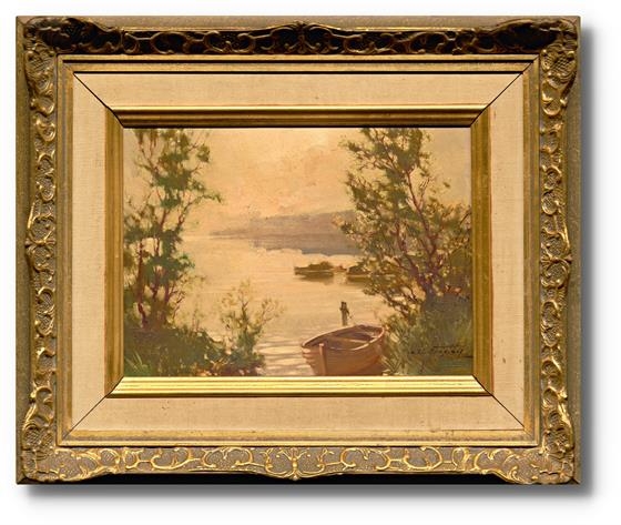 Jan Pospisil | LOĎKA U BŘEHU JEZERA | MutualArt