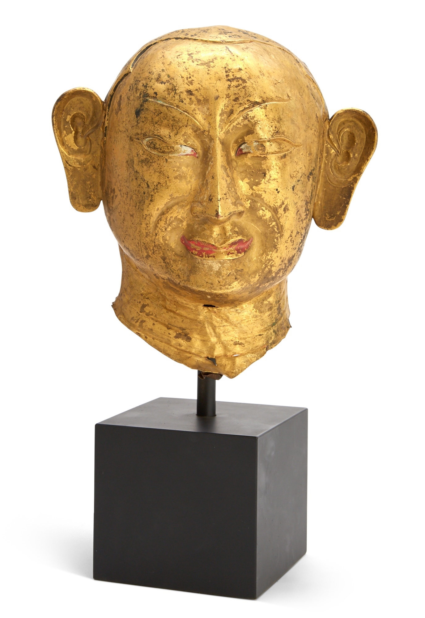 Tibetan school | The fully cast head with some polychrome details ...