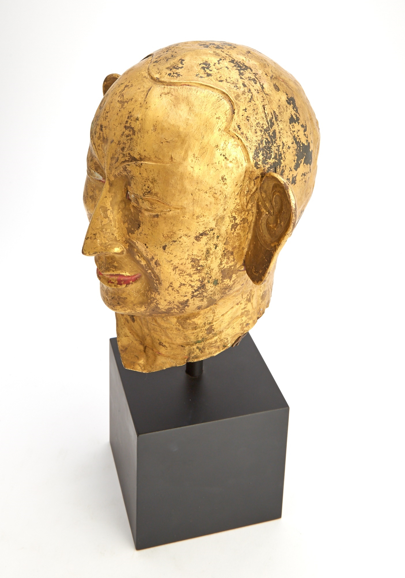 Tibetan school | The fully cast head with some polychrome details ...