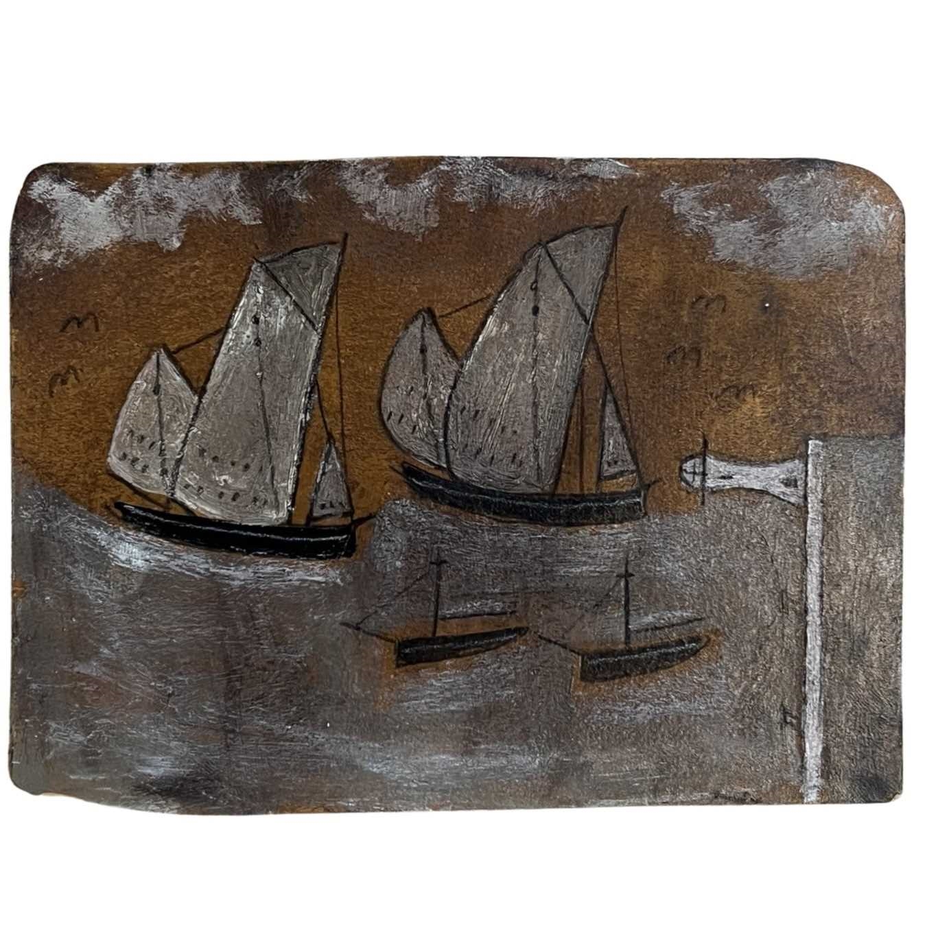 Alfred Wallis | A SMALL PRIMITIVE PAINTING ON CARD INSCRIBED 'ALFRED ...