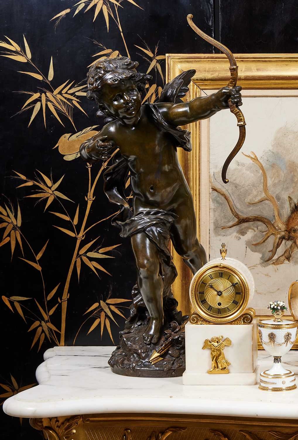 Auguste Moreau | A LARGE BRONZE FIGURE OF CUPID WITH HIS BOW | MutualArt
