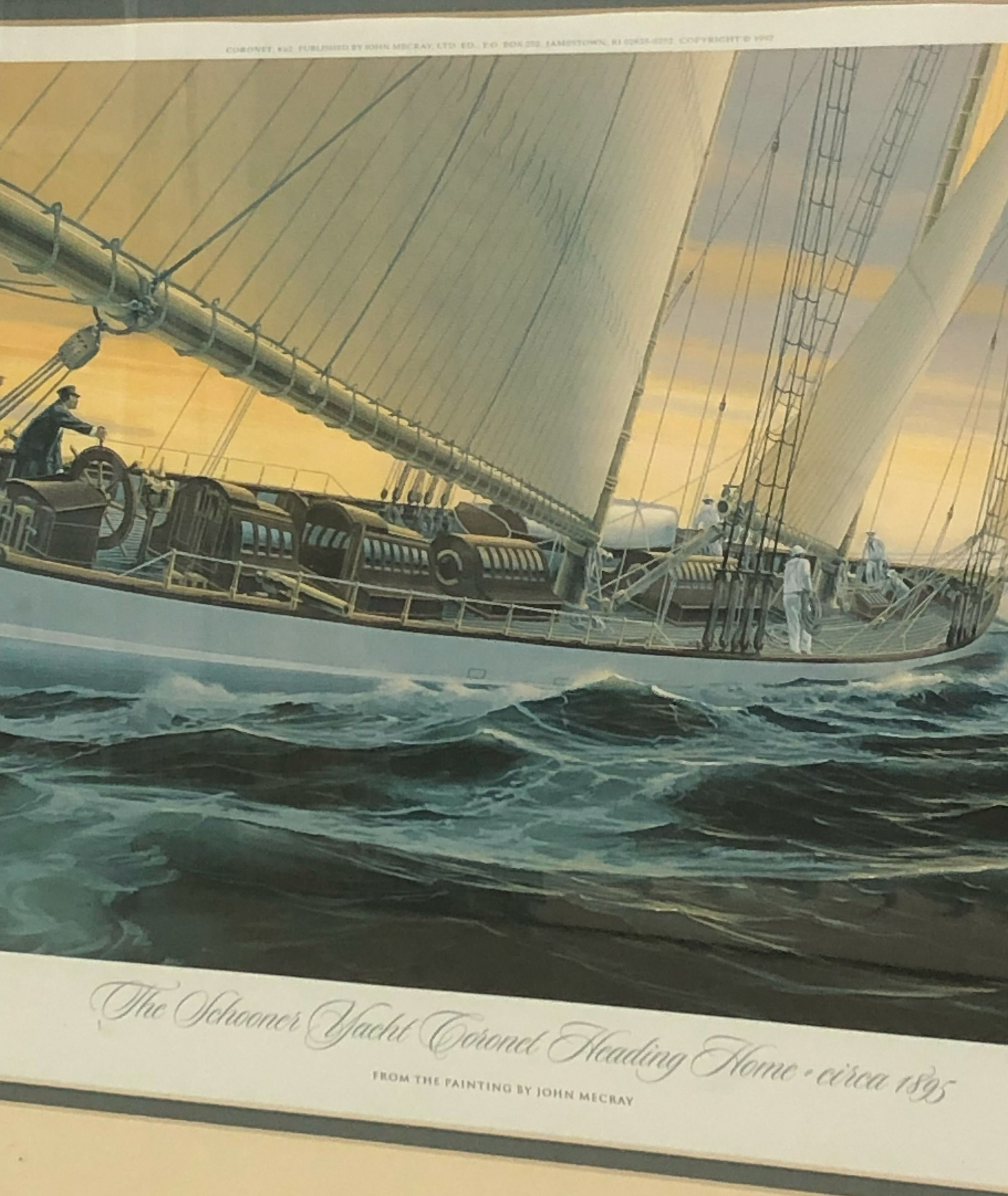 John Mecray | The Schooner Yacht Coronet Heading Home | MutualArt