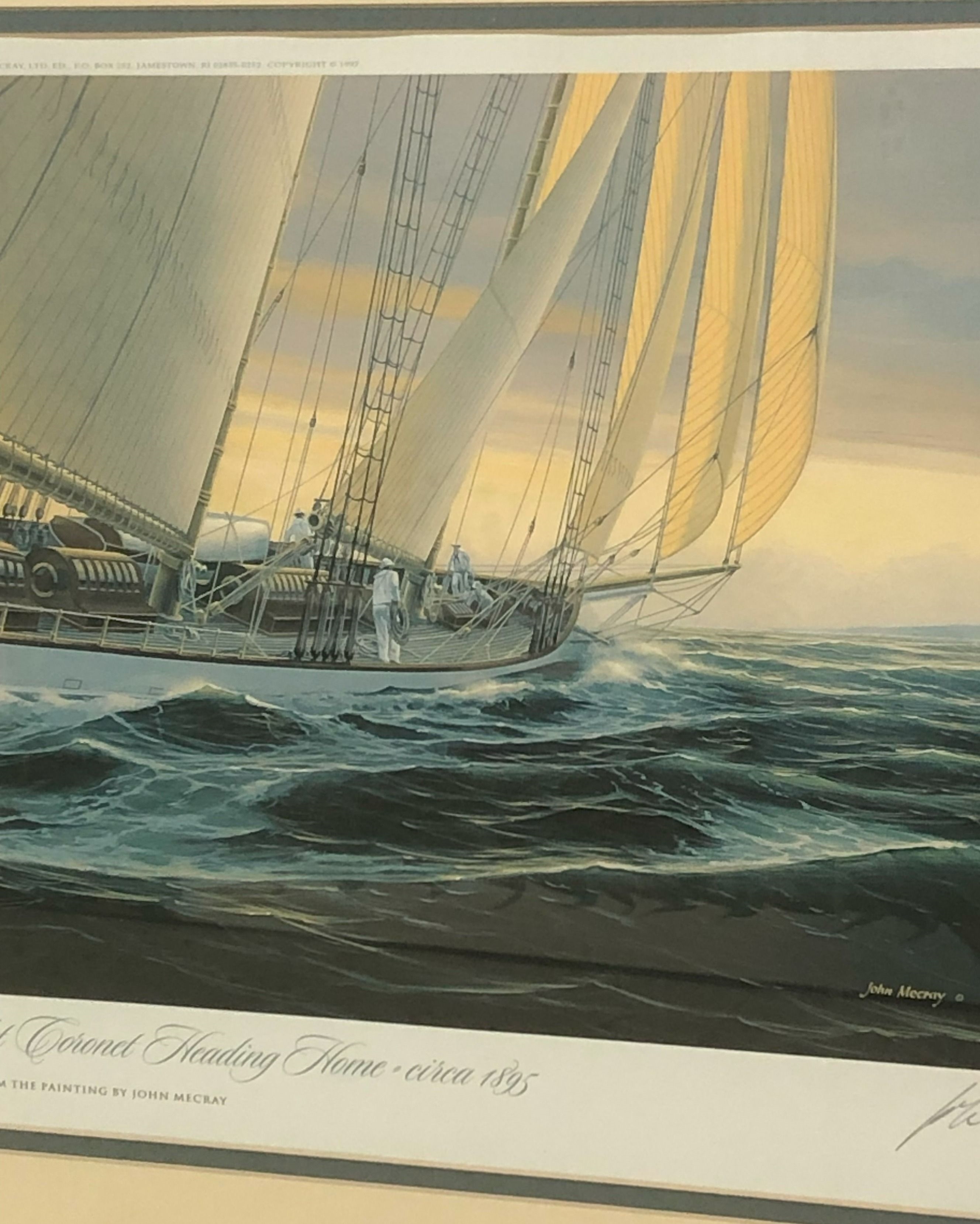 John Mecray | The Schooner Yacht Coronet Heading Home | MutualArt