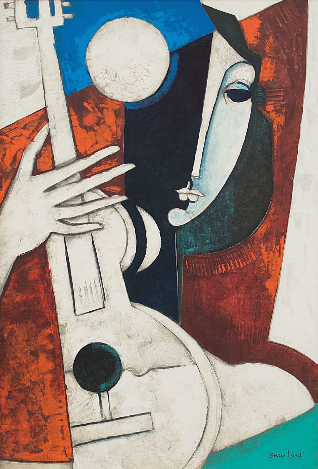 Bruno Landi | Woman with guitar (2003) | MutualArt