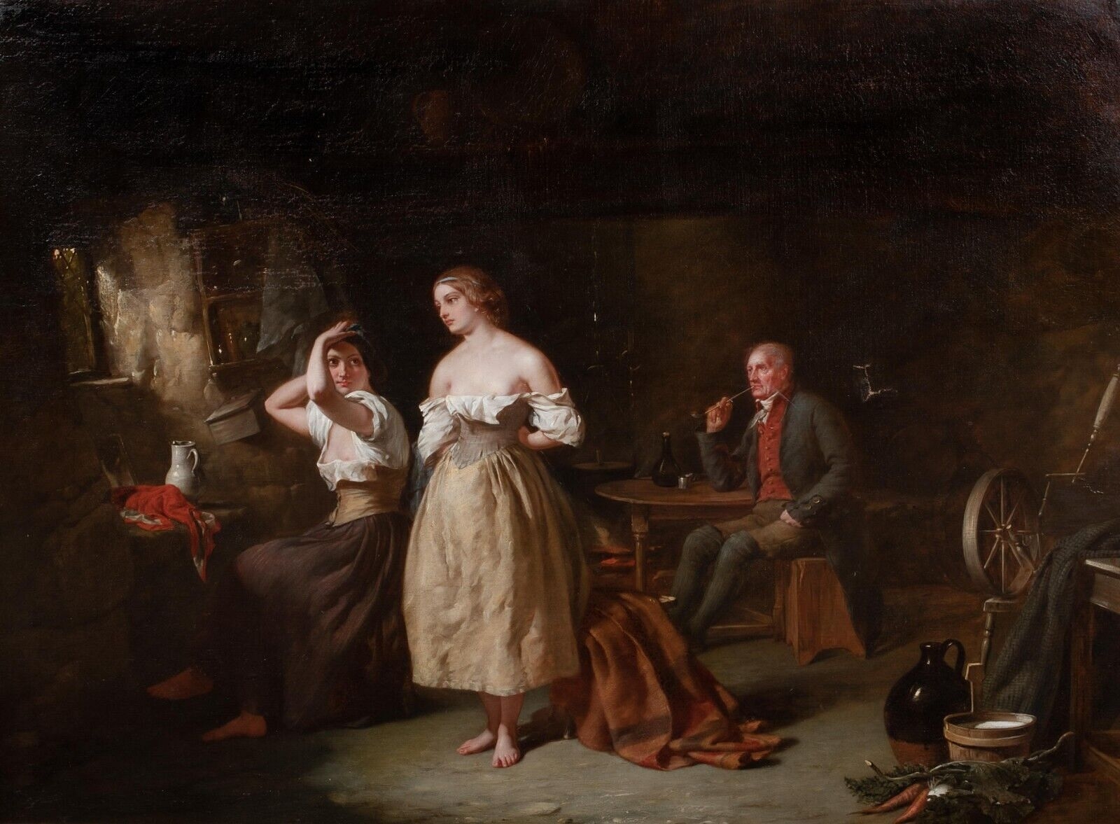 English School, 19th Century | PROSTITUTES IN A BROTHEL INTERIOR (19th ...