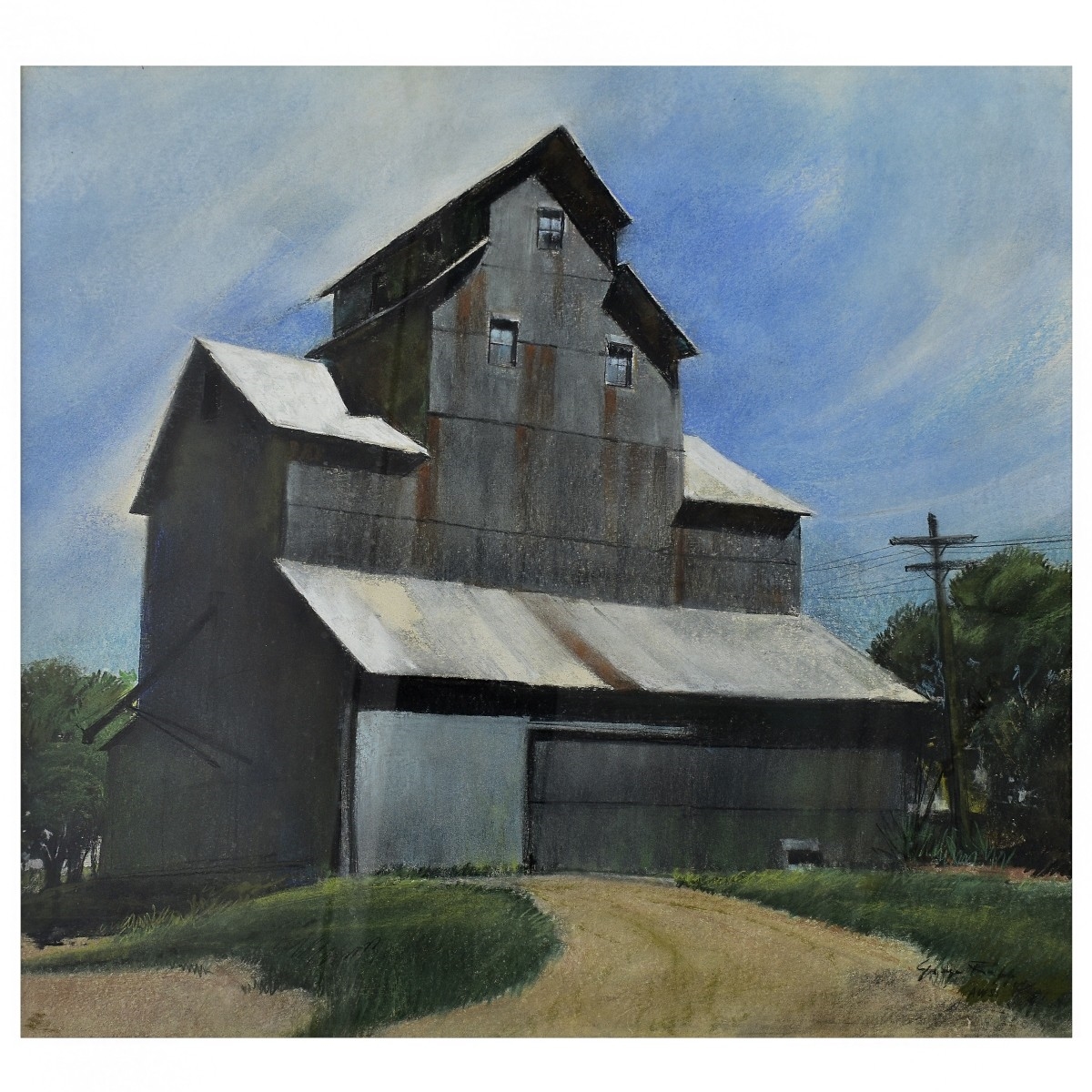 George Rapp | Pastel Grain Elevator | MutualArt