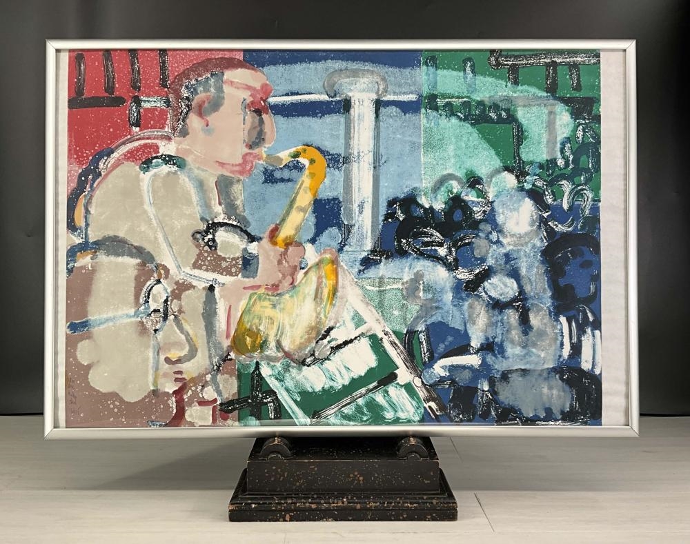 Romare Bearden | ROMARE BEARDEN JAZZ SERIES-SOLO PLAYER | MutualArt