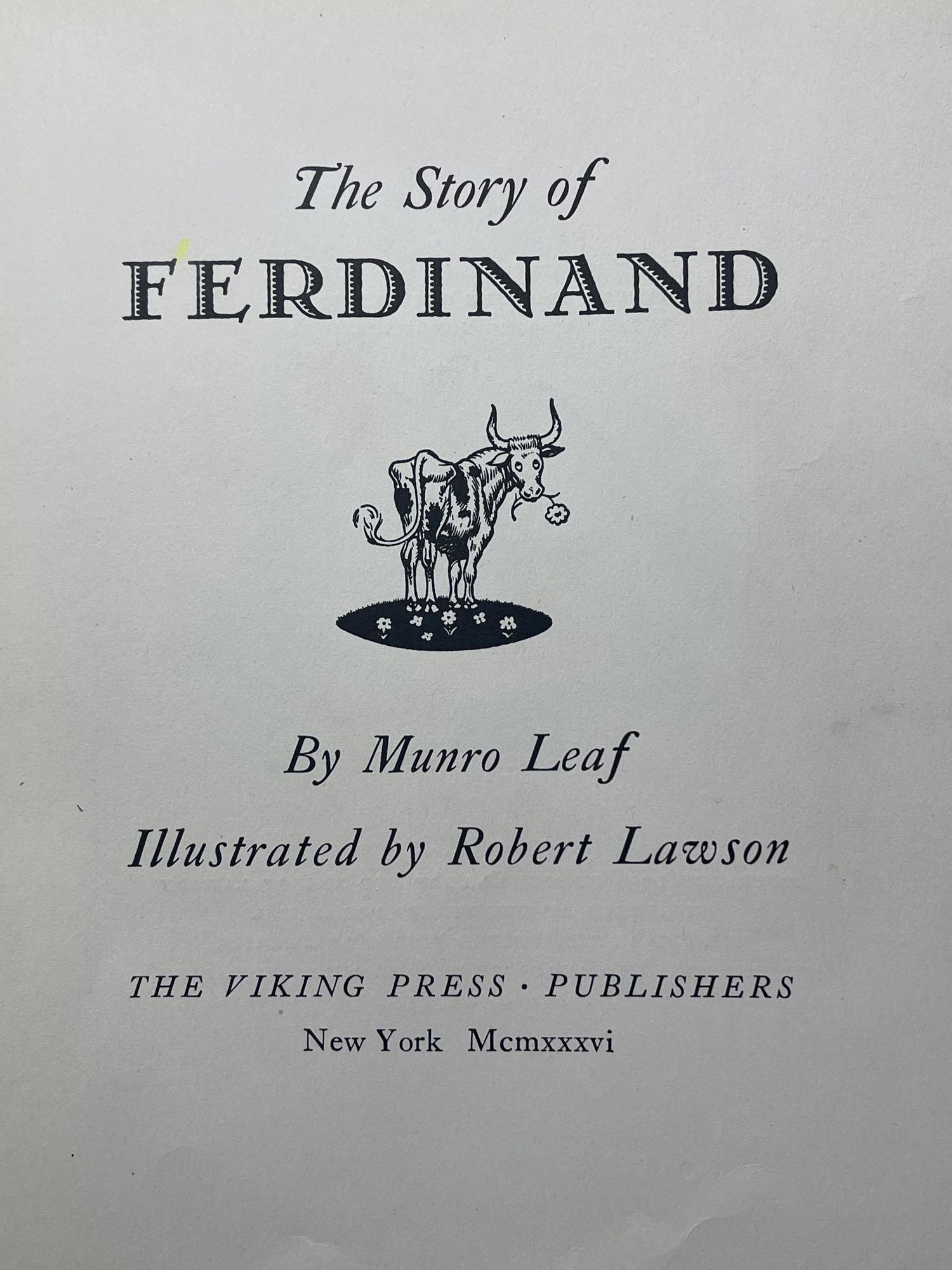 Robert Lawson | The Story of Ferdinand Munro Leaf (1936) | MutualArt