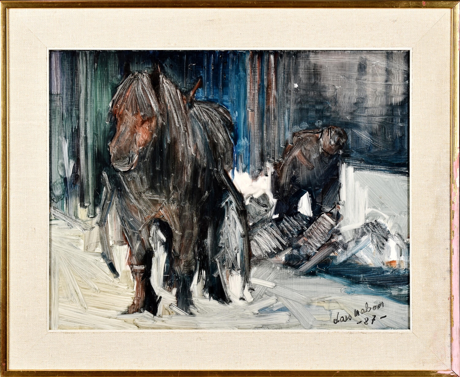 Lars Matson | Motif of farmer and horse (1987) | MutualArt