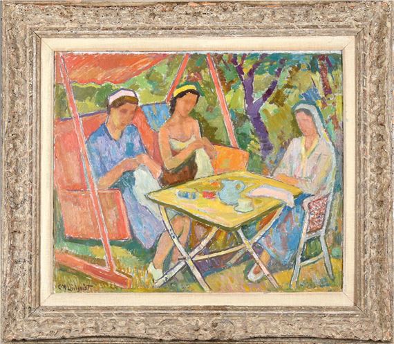 Carl Magnus Lindqvist | Women in summer garden | MutualArt