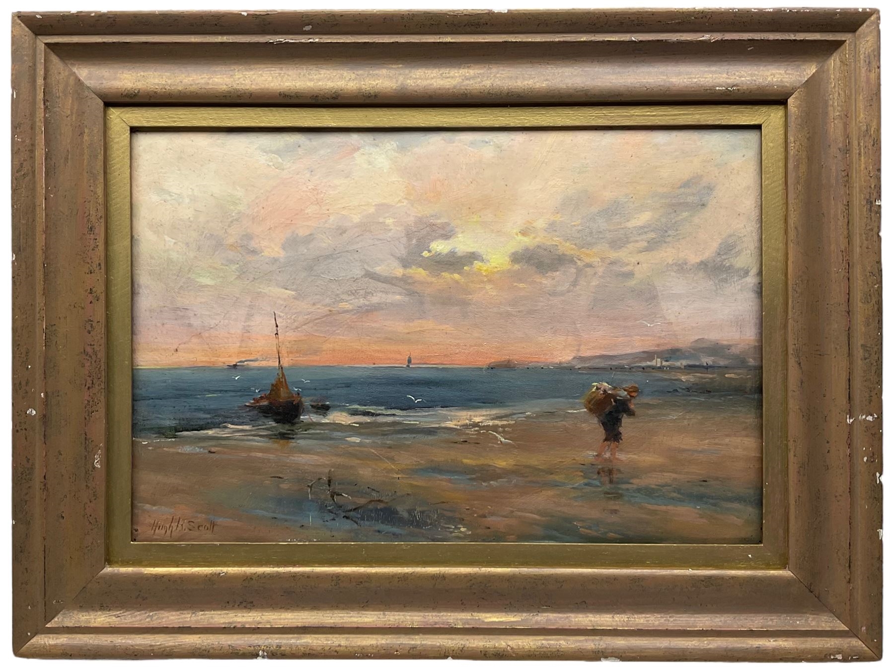 Hugh Berry Scott | Collecting the Day's Catch at Sunset | MutualArt