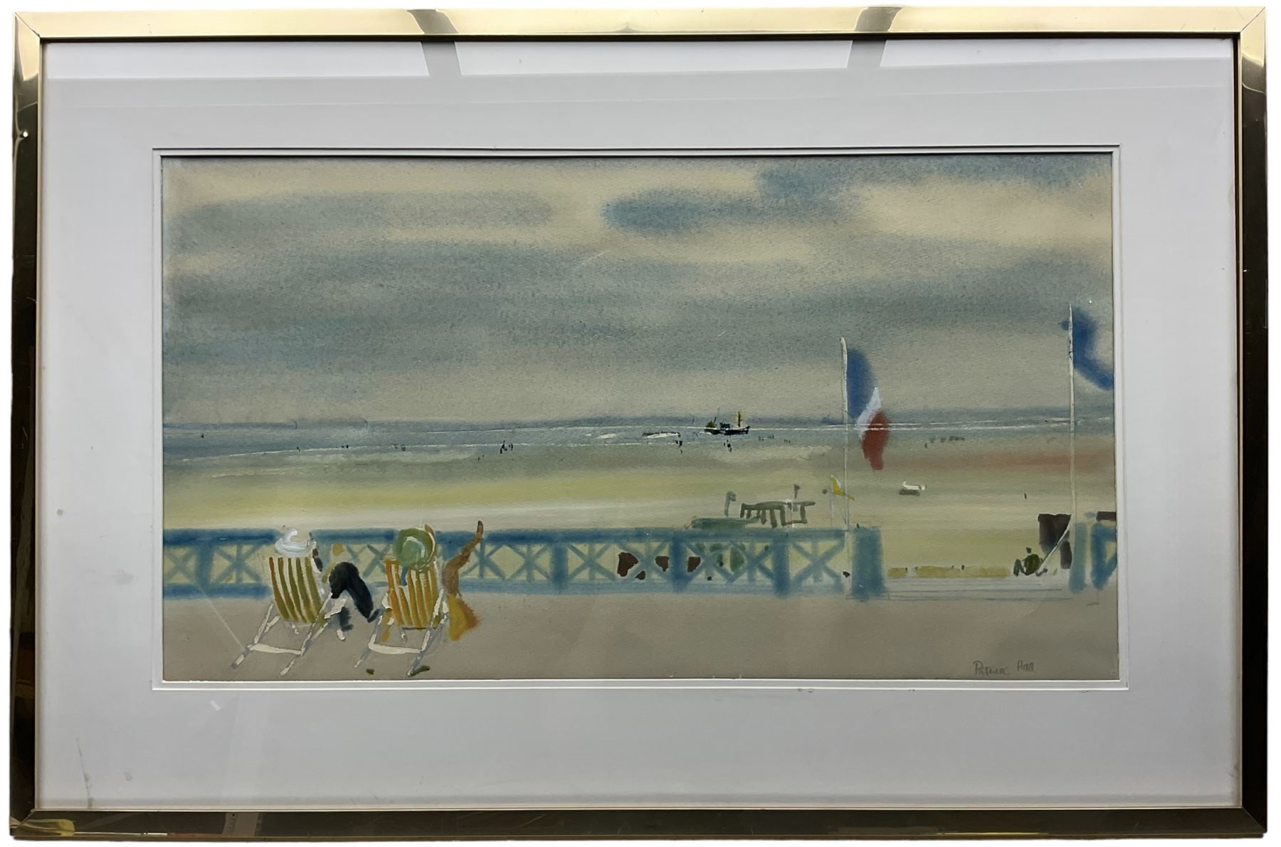 Patrick Hall | Figures Sunbathing on the Beach Promenade | MutualArt