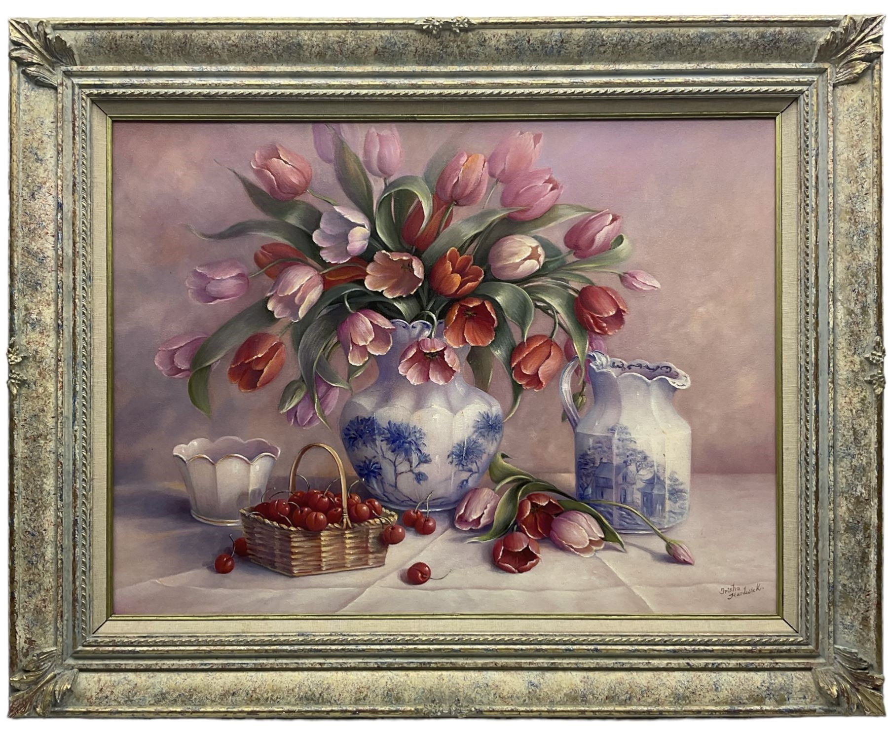 Trisha Hardwick | Still Life of 'Tulips and Cherries' (1994) | MutualArt
