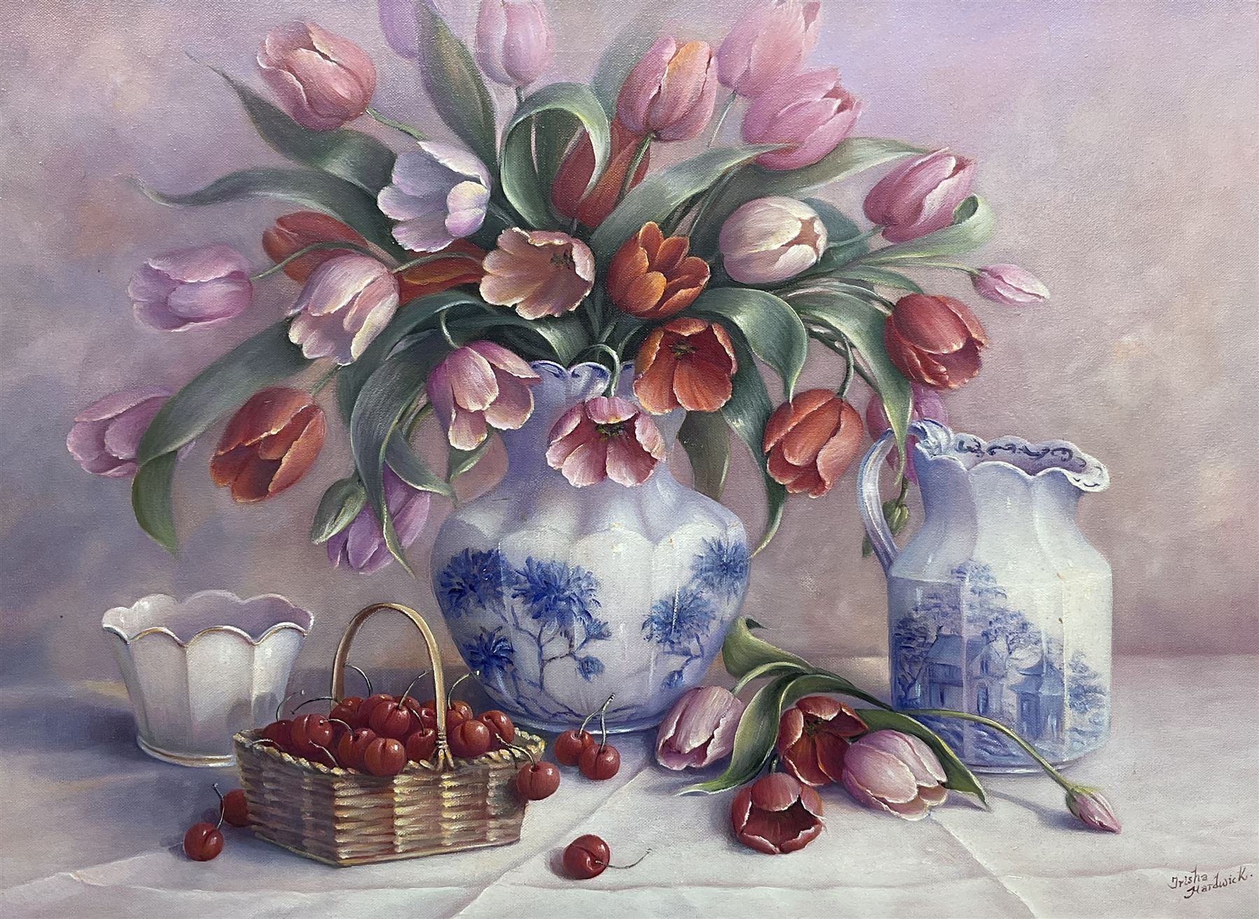 Trisha Hardwick | Still Life of 'Tulips and Cherries' (1994) | MutualArt