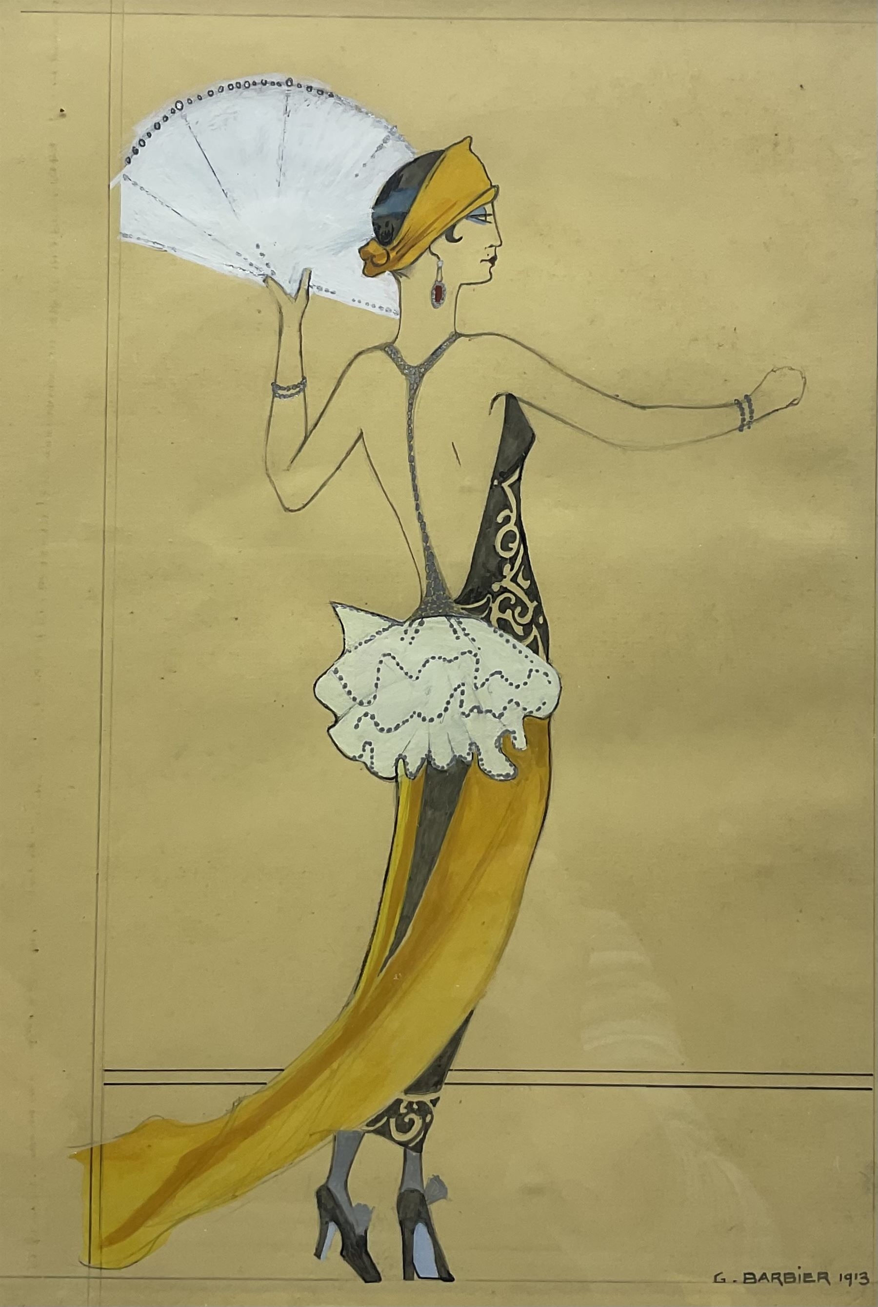 Georges Barbier | Dancer with Fan (1913) | MutualArt