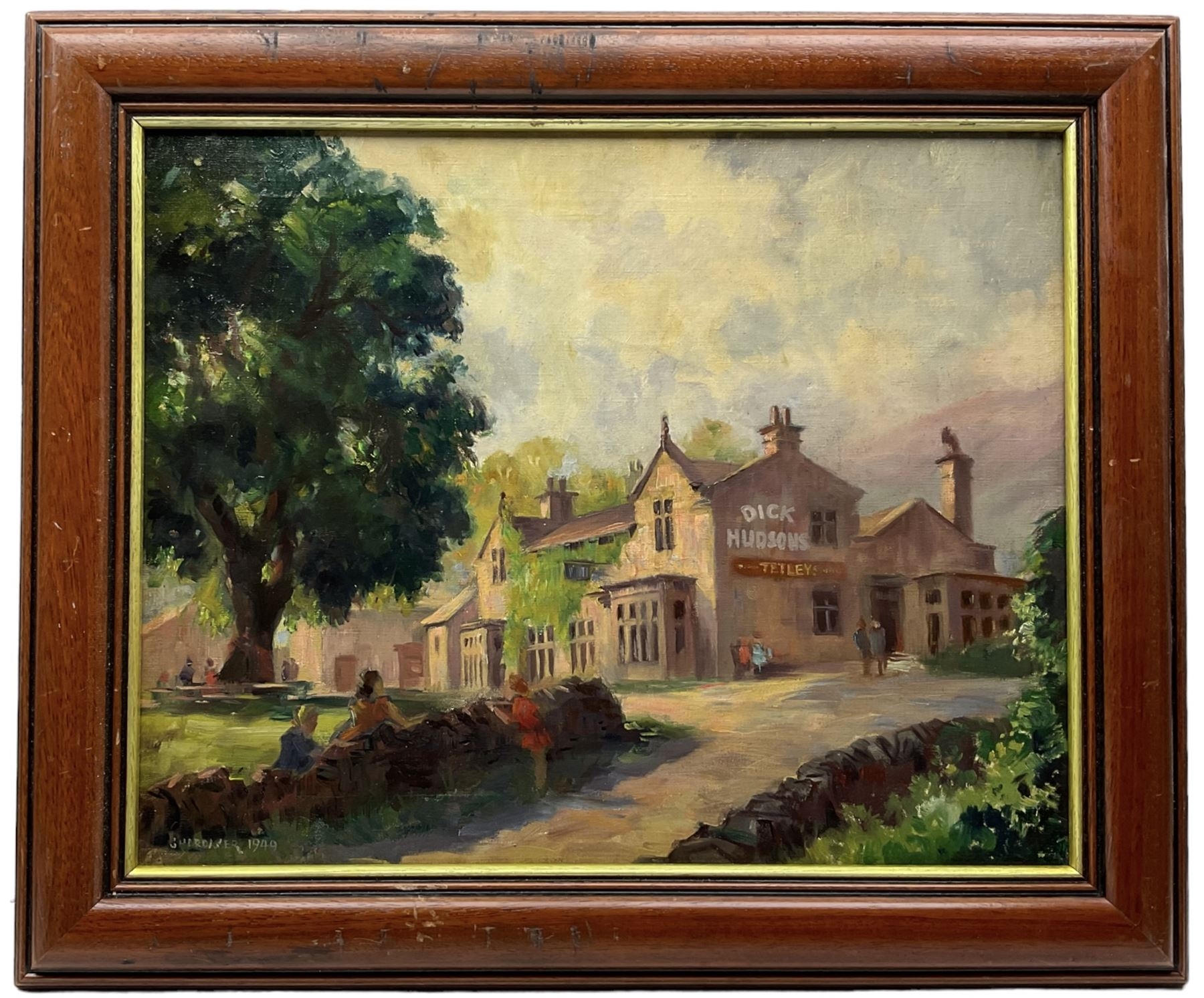 James Hardaker | Figures Outside a Tetley's Pub (1949) | MutualArt