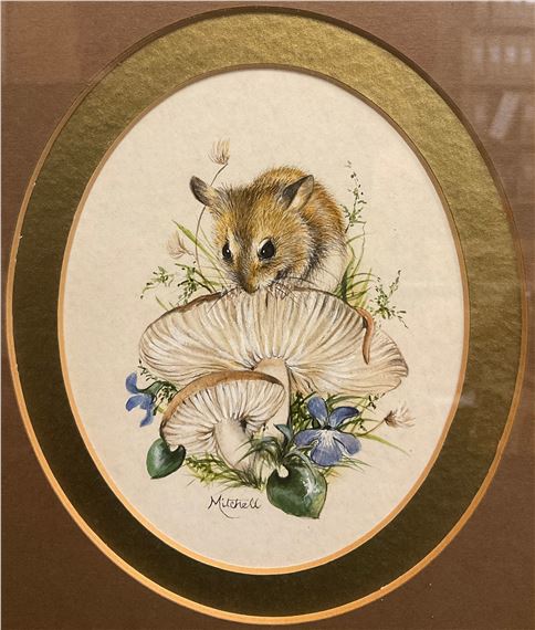 Barbara Mitchell | Wood mouse on a toadstool | MutualArt