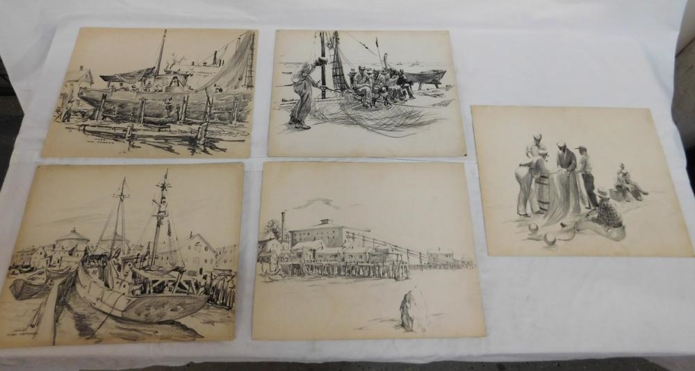 James Kirk Merrick | 5 James Kirk Merrick, Boat Drawings | MutualArt