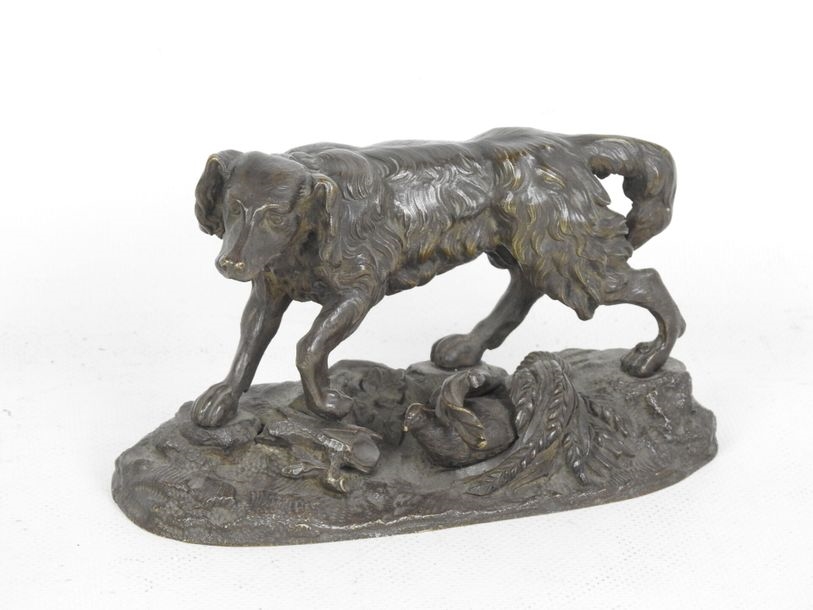 Pierre-Jules Mene | Spaniel and pheasant hen | MutualArt