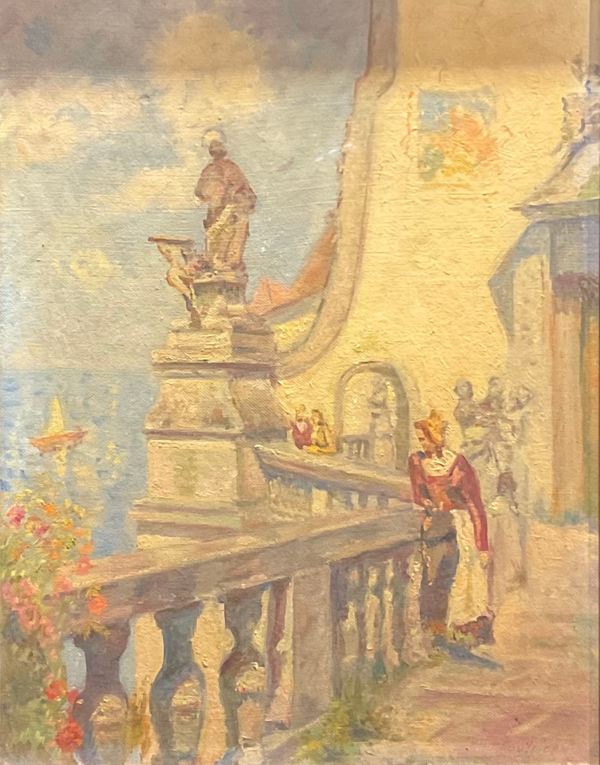 Mediterranean School, 20th Century | On the Balcony (20th Century) | MutualArt