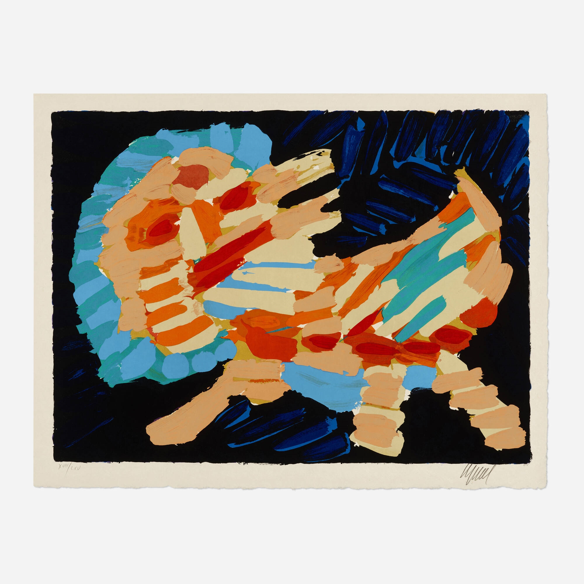 Karel Appel | Frightened Cat (from the Cats portfolio) (1978) | MutualArt