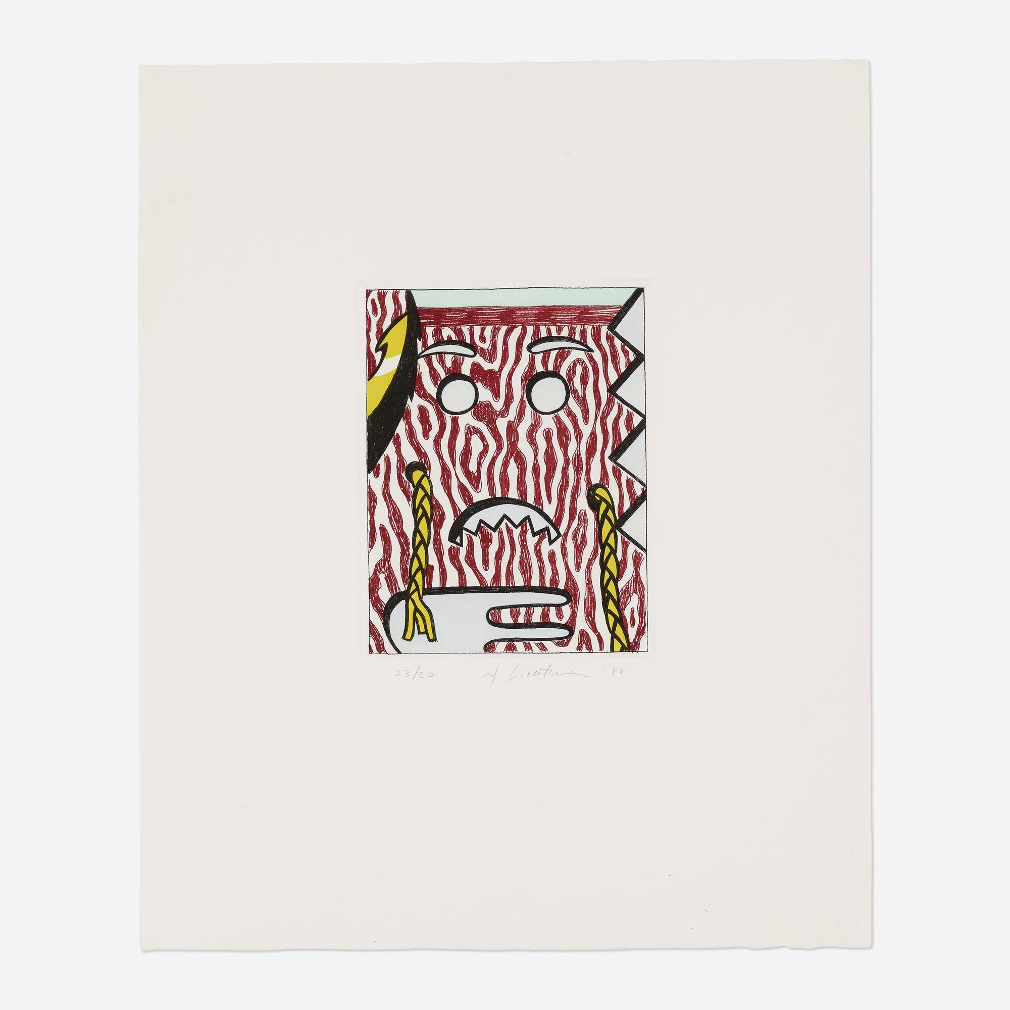 Roy Lichtenstein | Head with Braids (C. 168) (1980) | MutualArt