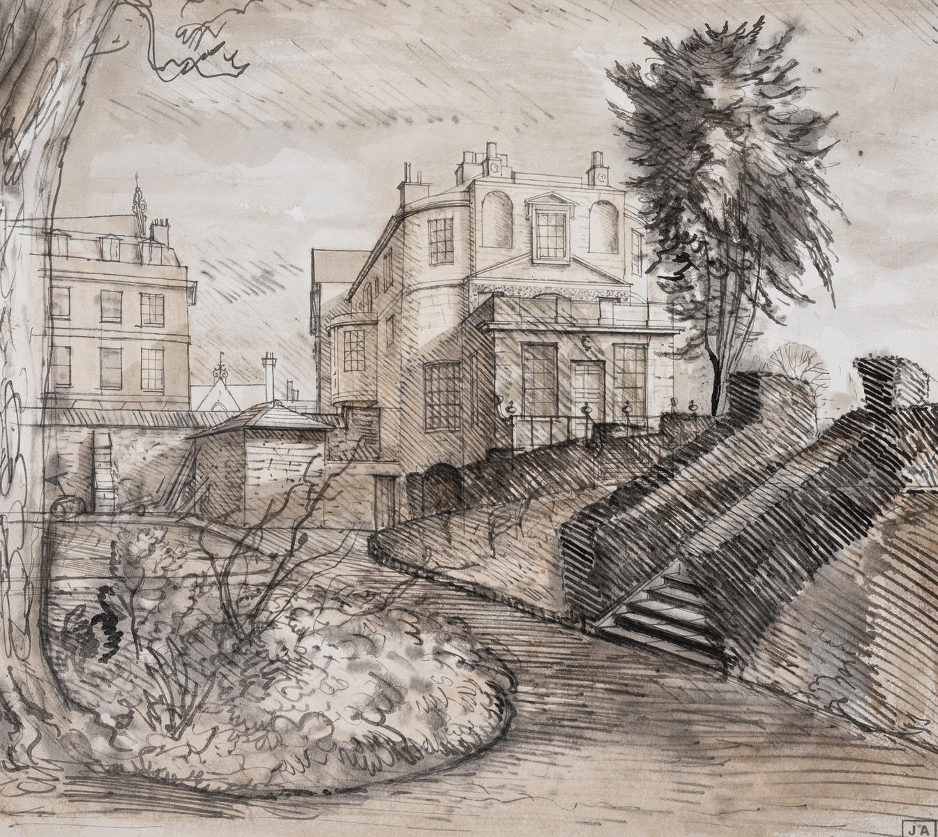 John Aldridge | λ John Aldridge (1905-1983) Garden view; Dedham House ...
