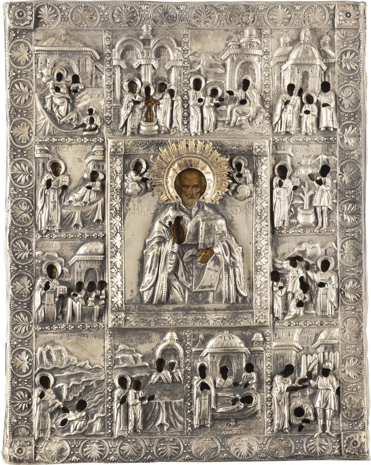 Russian School, 19th Century | ST. NICHOLAS OF MYRA WITH OKLAD (Circa ...