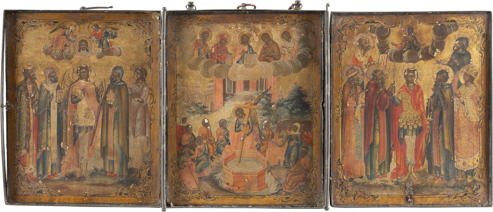 Russian School, 19th Century | TRIPTYCH SHOWING THE PROCESSION OF THE PRECIOUS AND LIFE-GIVING ...
