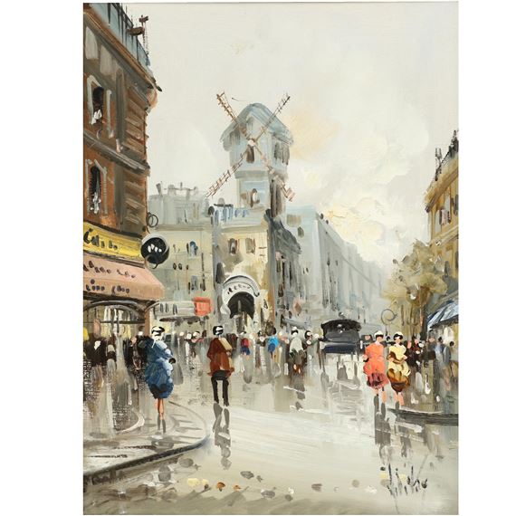 DeVity Antonio | Paris street scene with windmill | Compare similar ...