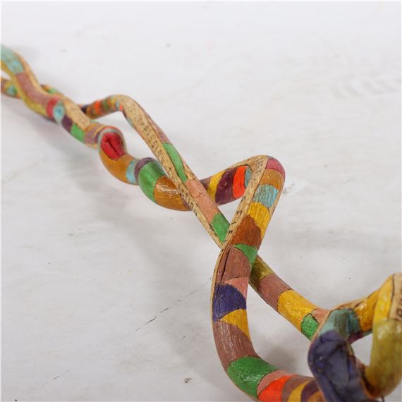 John Schoolman | Lot of 2 John Schoolman folk art painted handmade cane ...