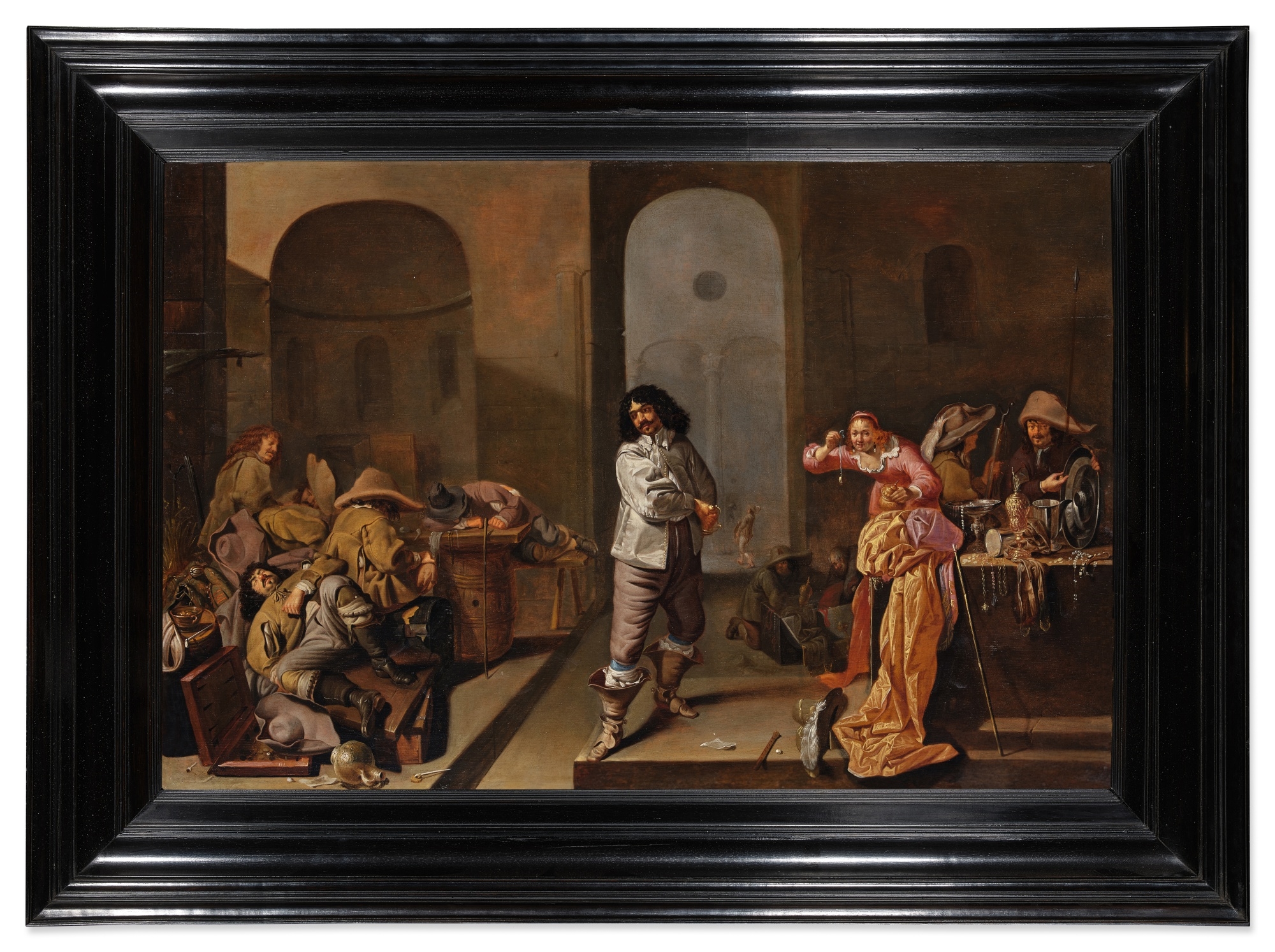 Jacob Duck | Guardroom Interior with Sleeping Soldiers, a Raiding Party ...