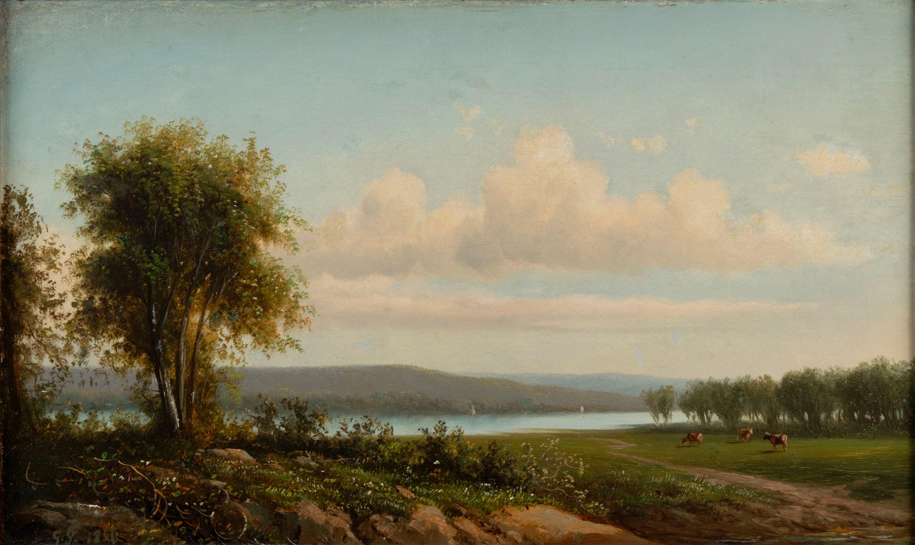 George Inness | Landscape with Huntsman (1859) | MutualArt