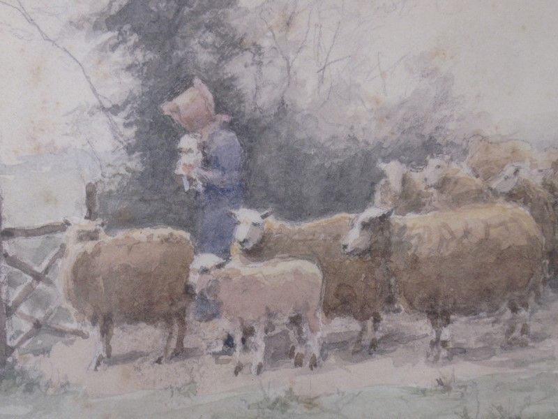 Edward Goethem | Shepherdess and her sheep | MutualArt
